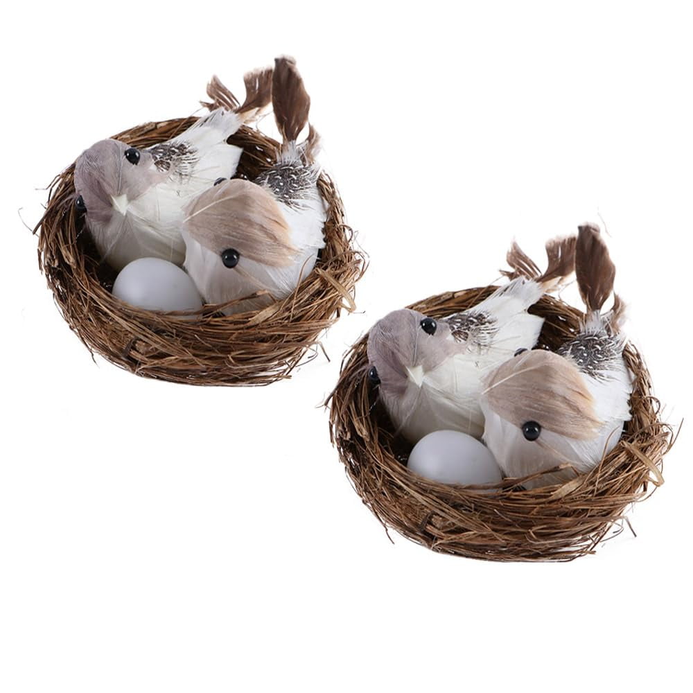 Leadigol 2 Set Realistic Artificial Birds Nest Eggs,Artificial Birds ...