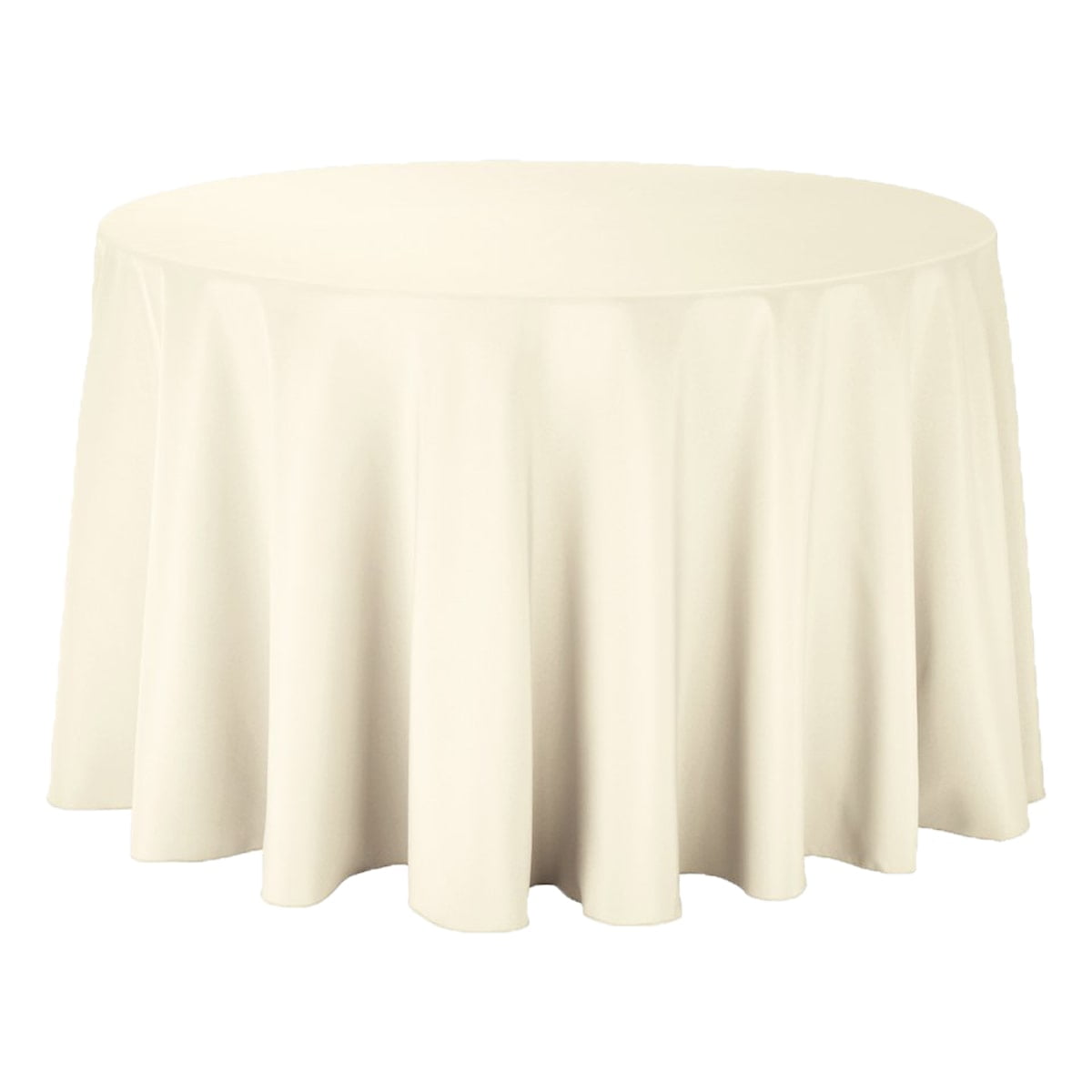 Leading Linens 6 Pack 108 Inch Round Ivory Polyester Tablecloth, Table ...