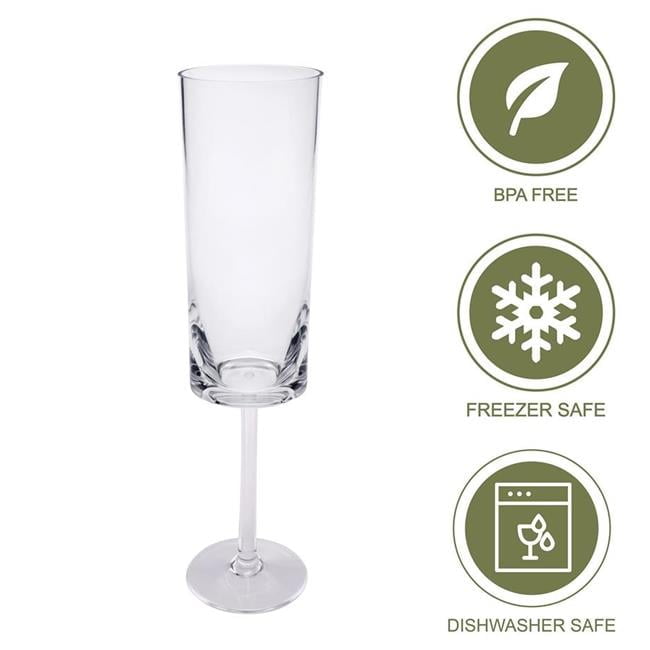 LeadingWare AS-3415C Oval Halo 3 oz Small Champagne Flute, Clear - Set ...