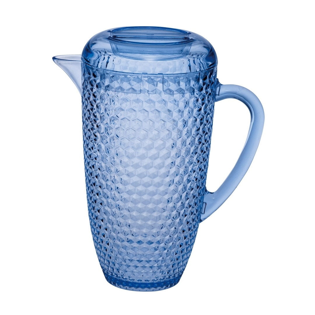 LeadingWare Diamond Cut Acrylic Water Pitcher with Lid (2.5 Quarts) - 9 ...