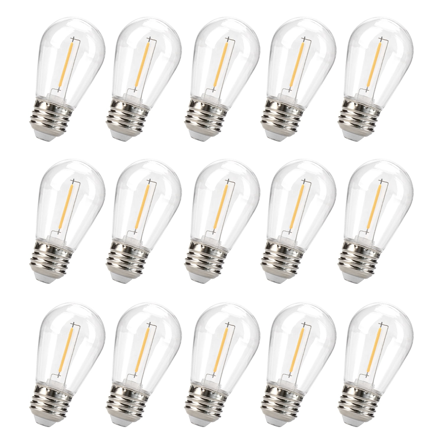 Leadleds S14 LED 15 Pack, Shatterproof, 10w Eqv., E26, Warm White 2700K - Walmart.com