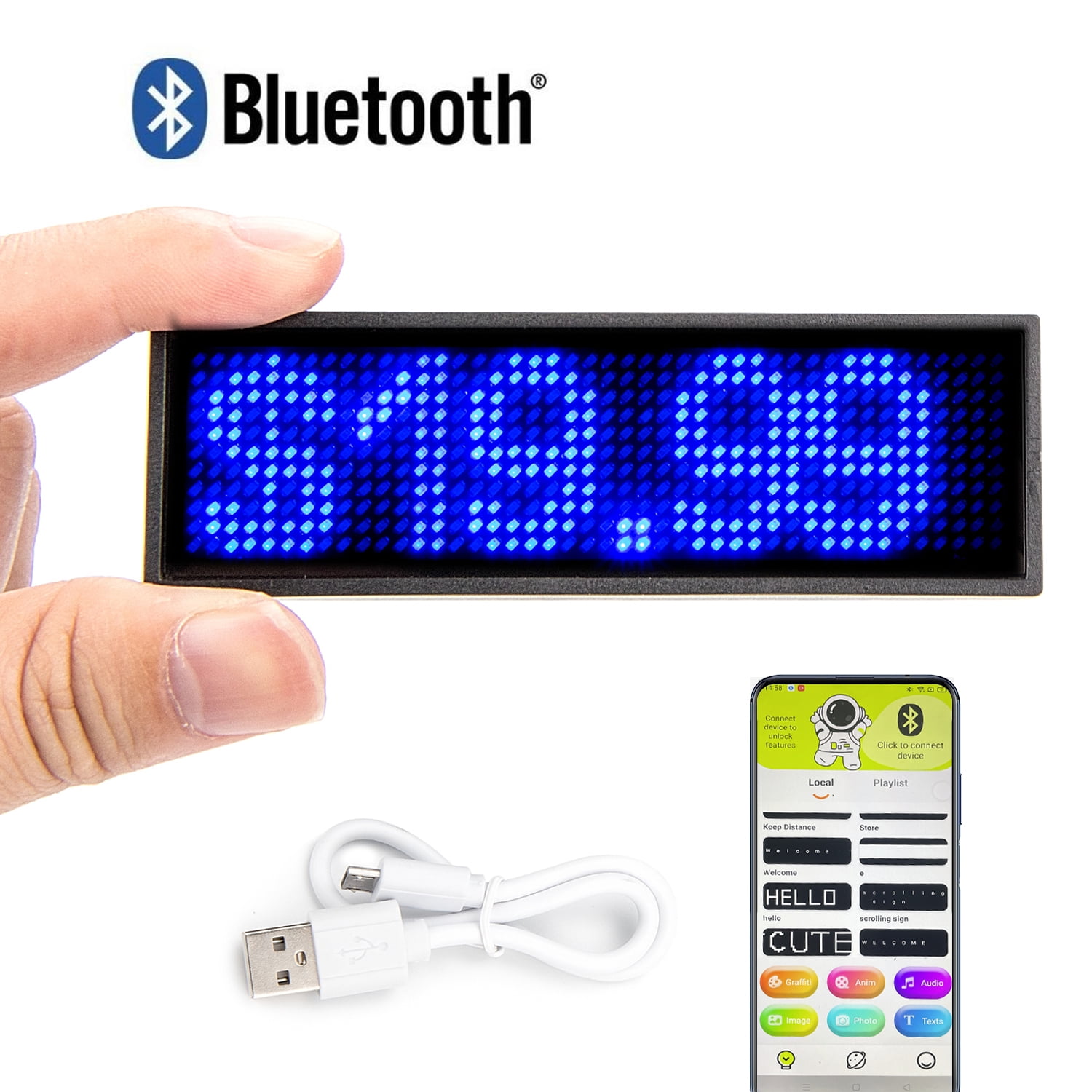 Leadleds Bluetooth Led Name Tag, APP Connected Nepal | Ubuy