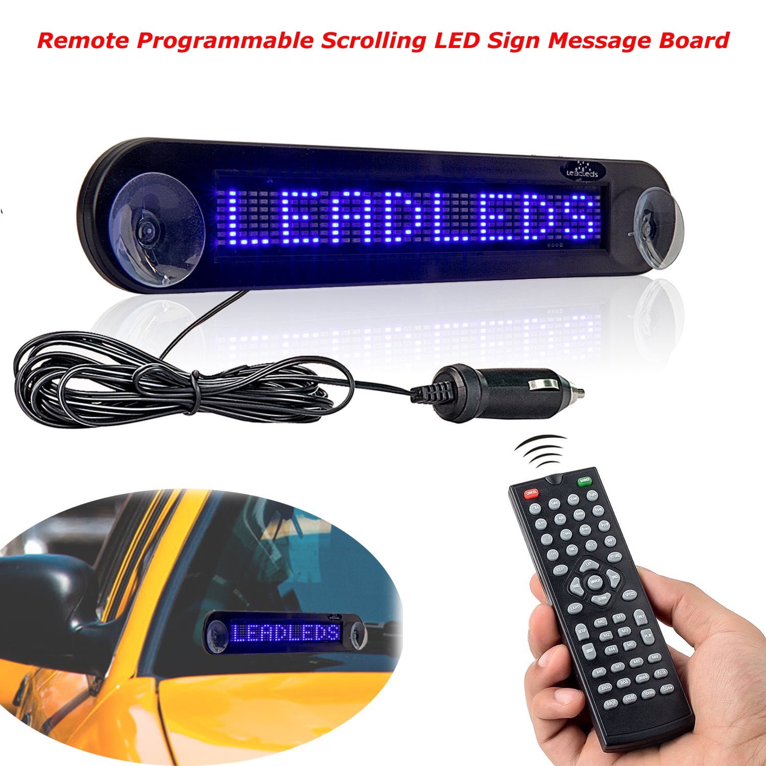 Leadleds Programmable LED Lights, Custom Scrolling Message Board DC 12V ...