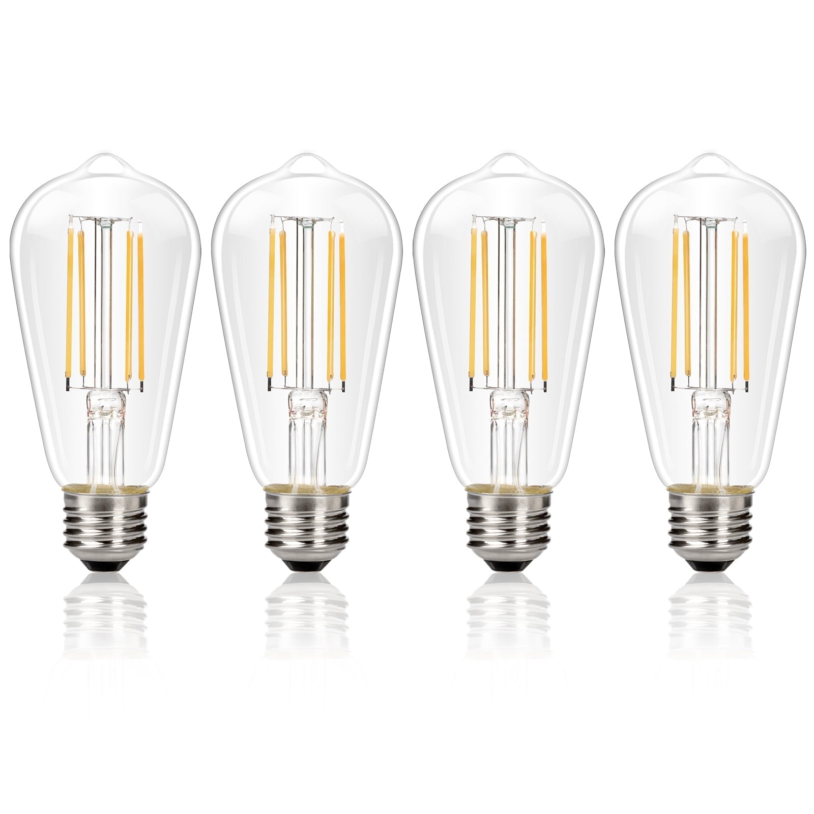 Leadleds 4 Pack E26 LED Edison Bulb 100W Equivalent, 8W 1000LM Non ...