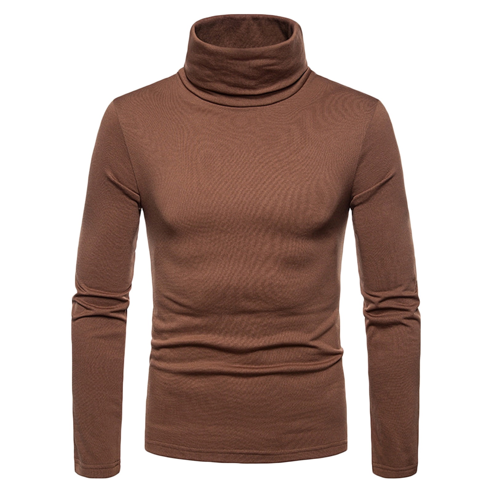 Leadmall Long Sleeve Mock Turtleneck Shirts for Men Solid Pattern ...