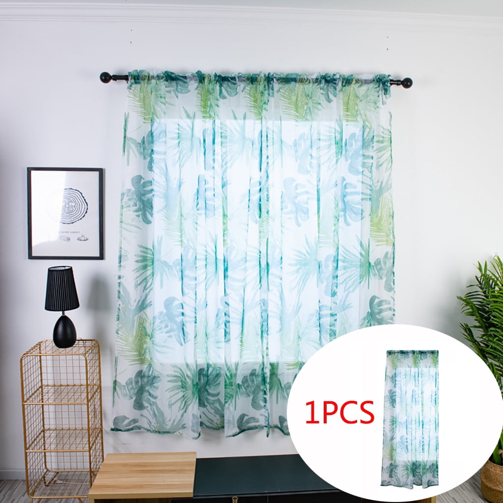 Leadmall Sheer Curtains Clearance, Trees Sheer Curtain Window Voile ...