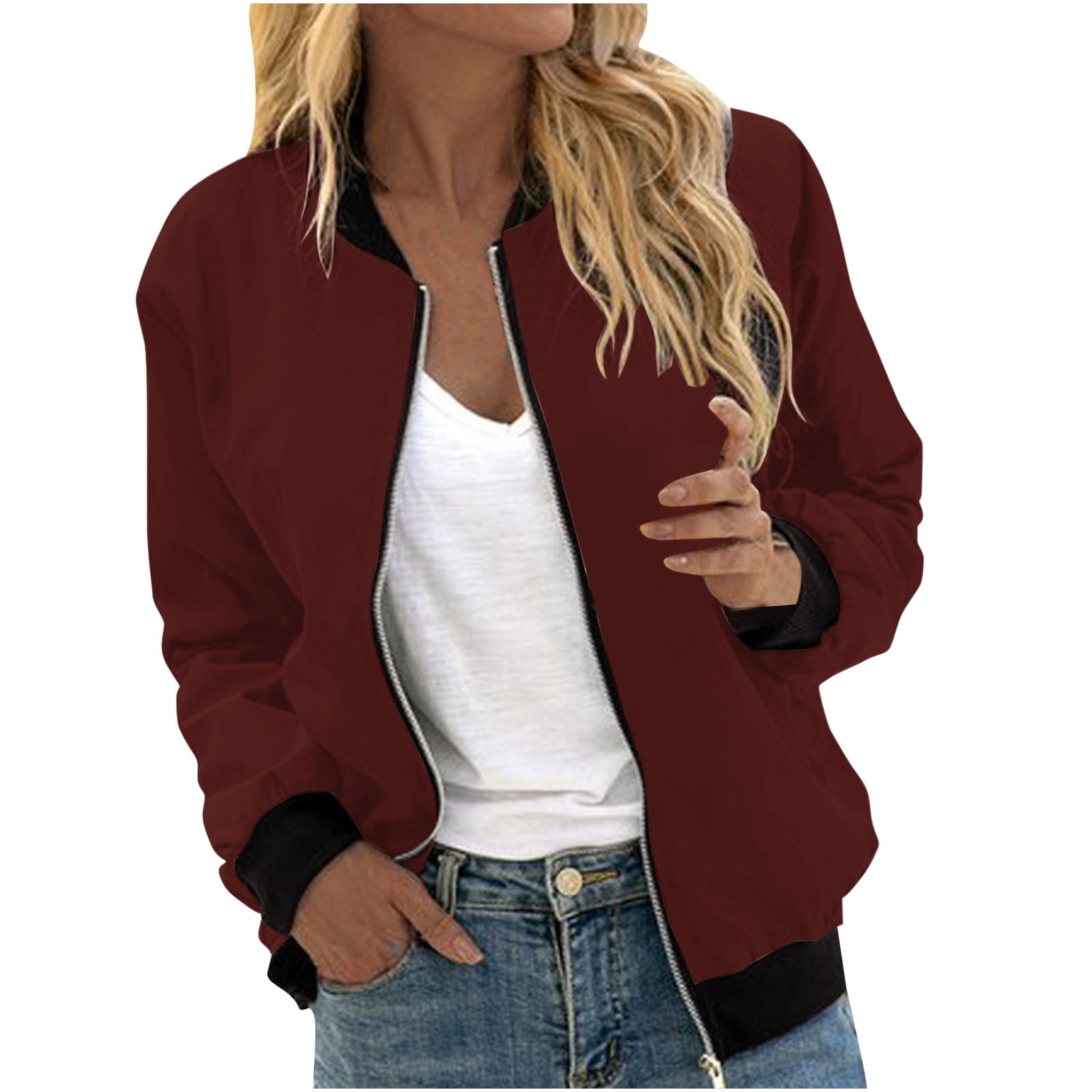 Leadmall Women Zip up Sweatshirt Womens Long Sleeve Zipper Jackets ...