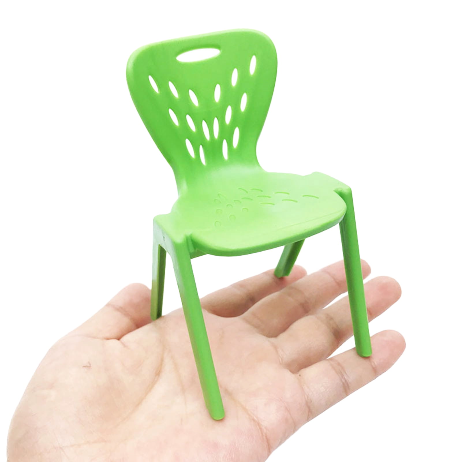 Leadrop 1:10 Miniature Chair Candy Color Unbreakable Plastic Dollhouse ...