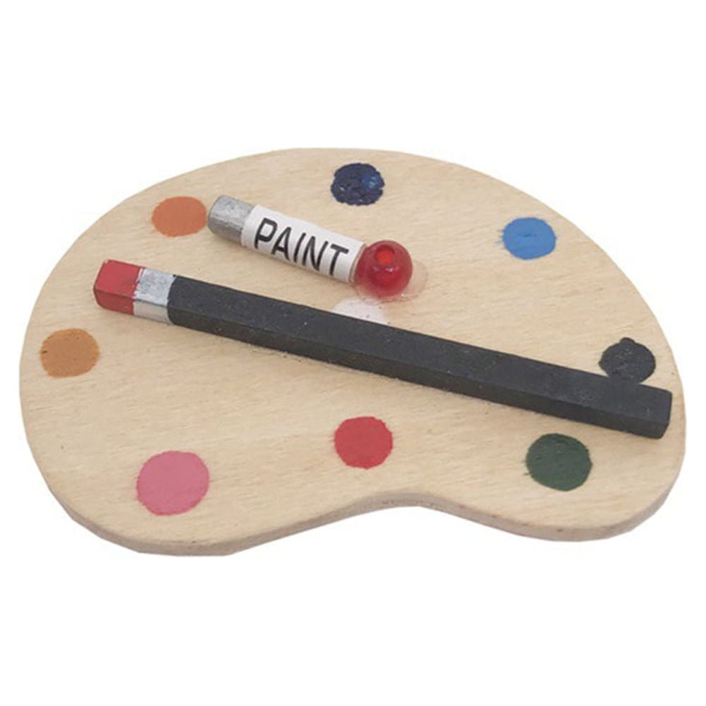 Leadrop 1/12 Doll House Paintbox Painting Easel Palette Miniature Art ...