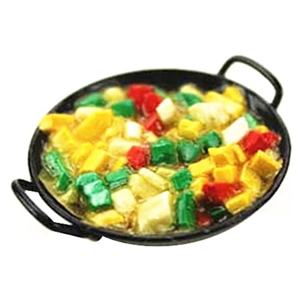 Leadrop 1/12 Dollhouse Miniature Chinese Food Cooking Wok Pan Model ...