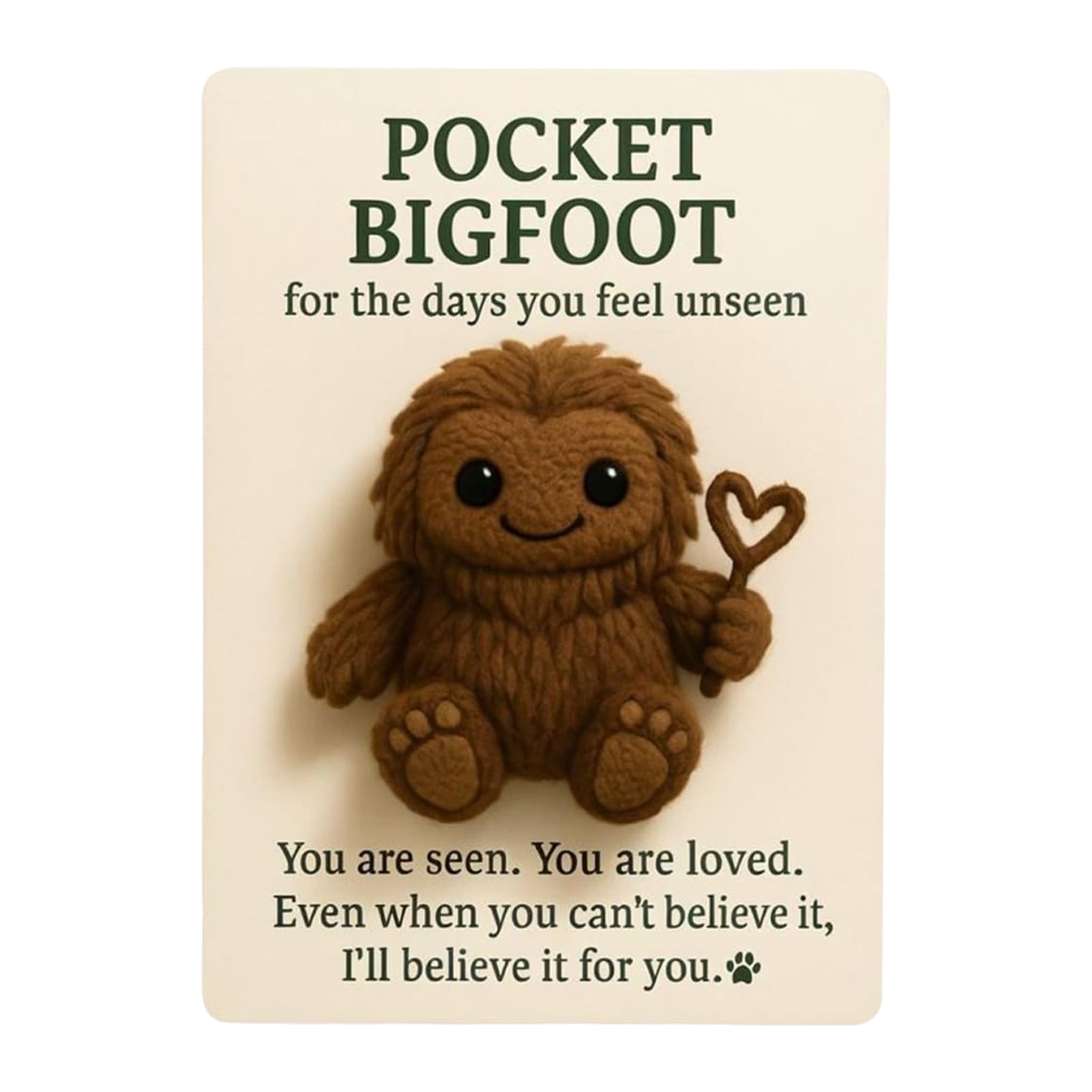 Leadrop 1/2Pcs Pocket Hug Plush Sasquatch Toy with Positive Card ...