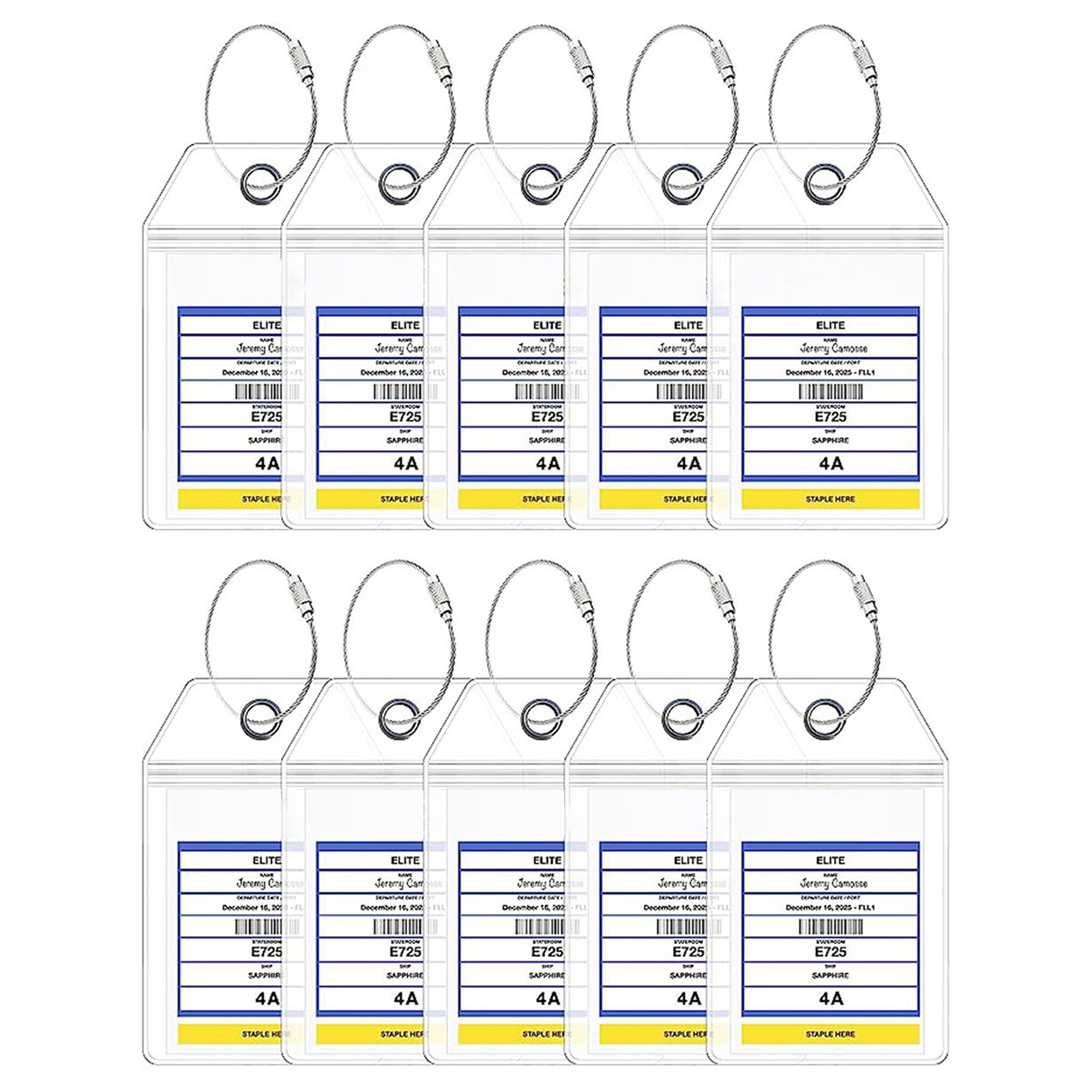 Leadrop 10 Pcs Cruise Luggage Tag with Loop Wide Luggage Tag Holder ...