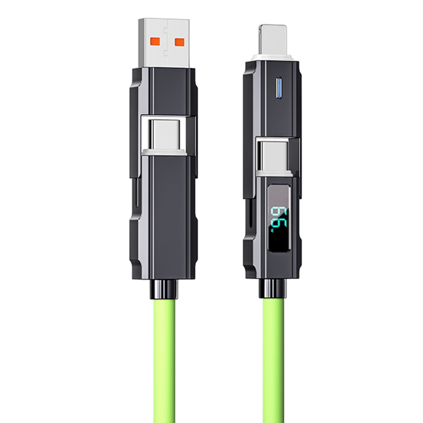 Leadrop 100CM 4-In-1 Charging Cable LED Display USB A Type-C 8Pin PD ...
