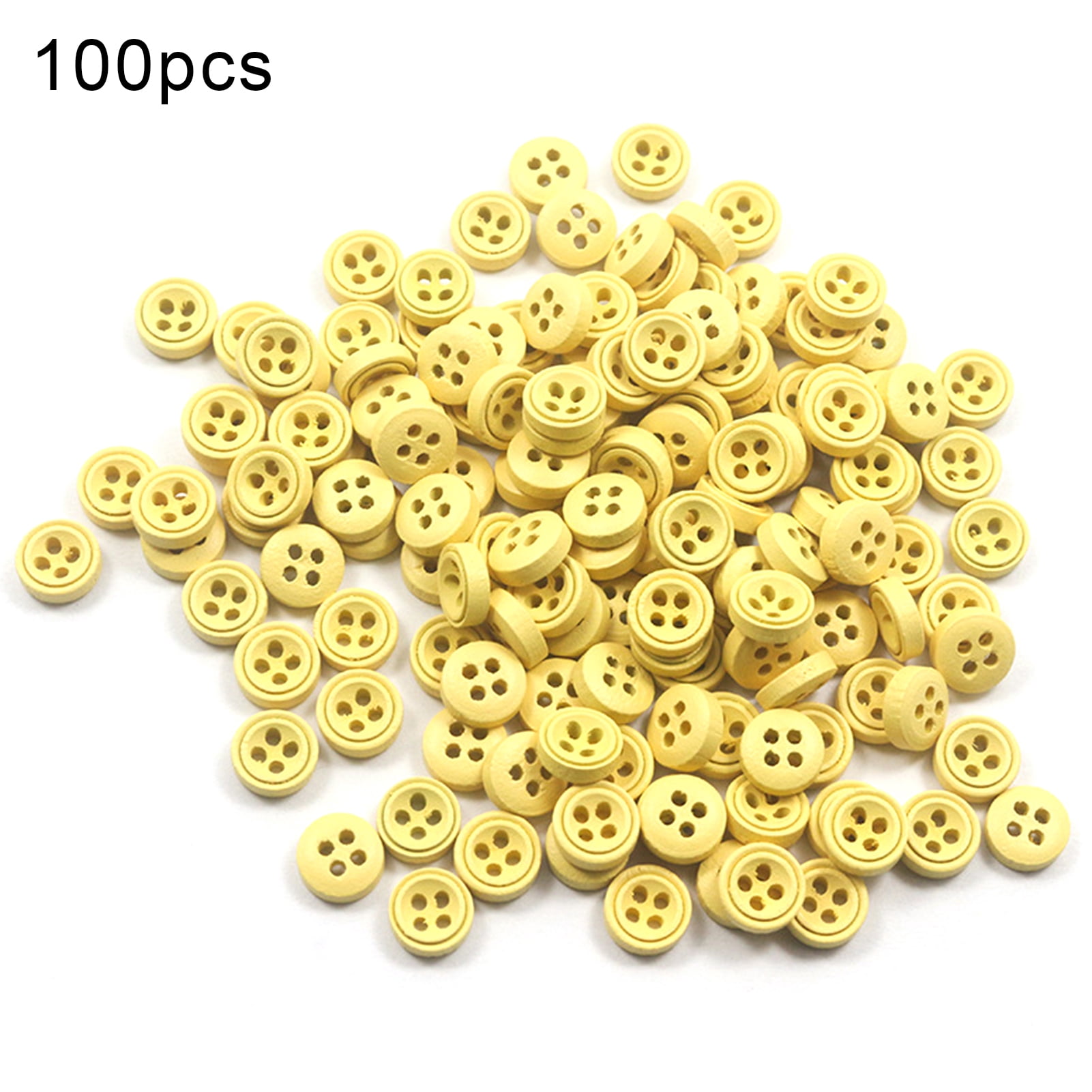Leadrop 100Pcs Wooden Decorative Buttons Solid Color Sewing Clothing ...