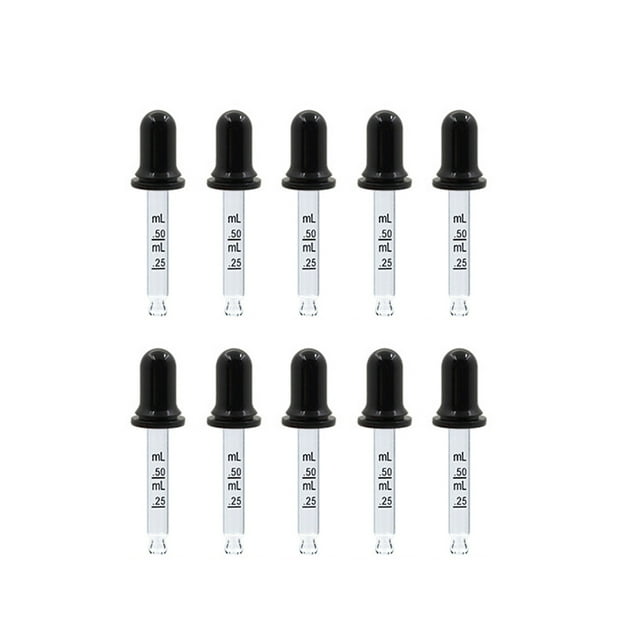 Leadrop 10Pcs 5/10/15/20ml Glass Scaled Droppers Round Pointed Head ...