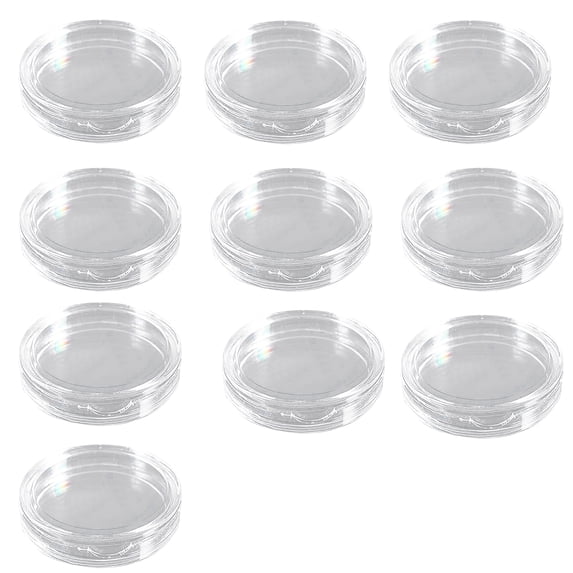 Leadrop 10Pcs Clear Transparent Plastic Round Coin Capsule Collecting ...