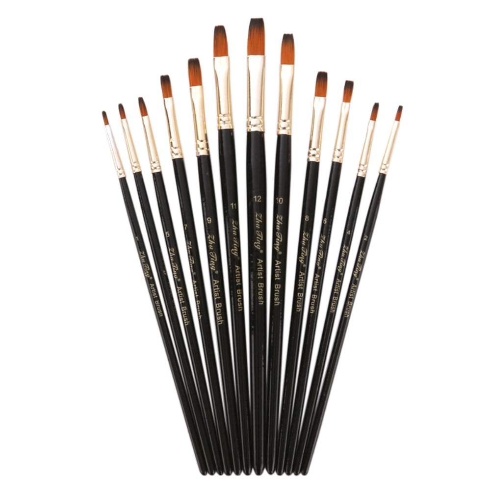Leadrop 12Pcs/Set Professional Artist Paint Brush Acrylic Watercolor ...