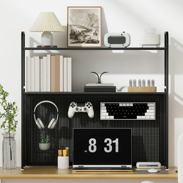 Desktop Bookshelf Wood Storage Rack Adjustable Display Table Shelf ...