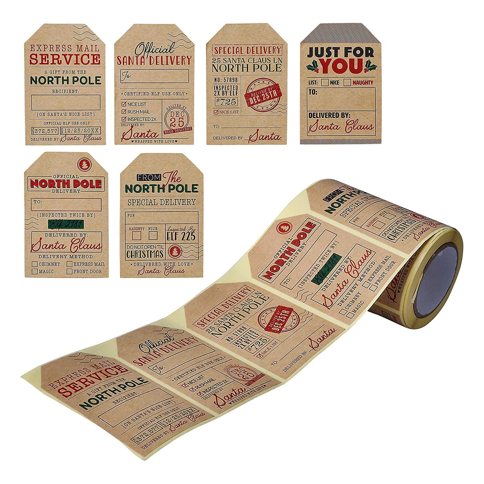 Leadrop 200/300PCS Self-adhesive Kraft Paper Cartoon Decorative Gift ...