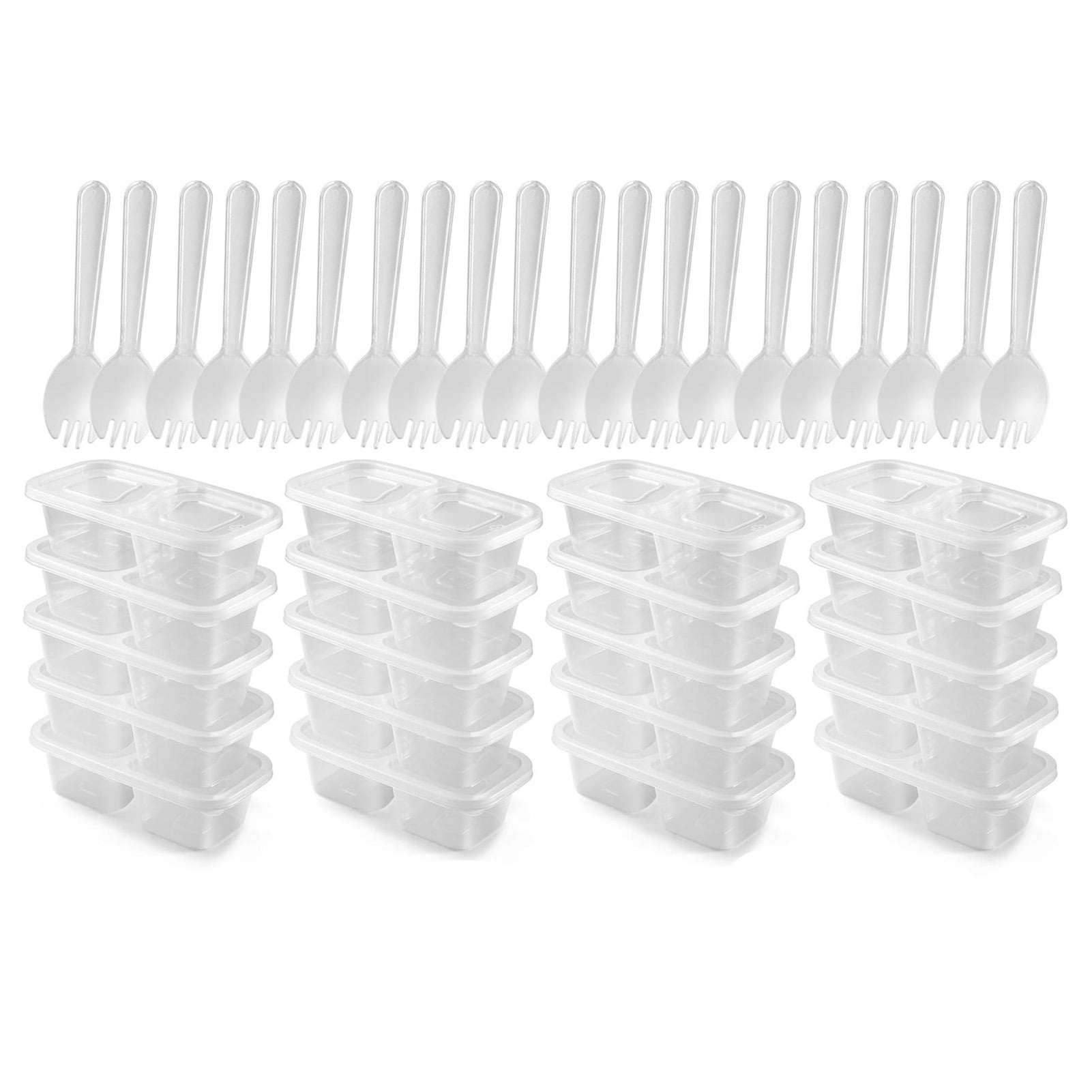 Leadrop 20Pcs Packing Box with Forks Food Grade Reusable Easy to Clean ...