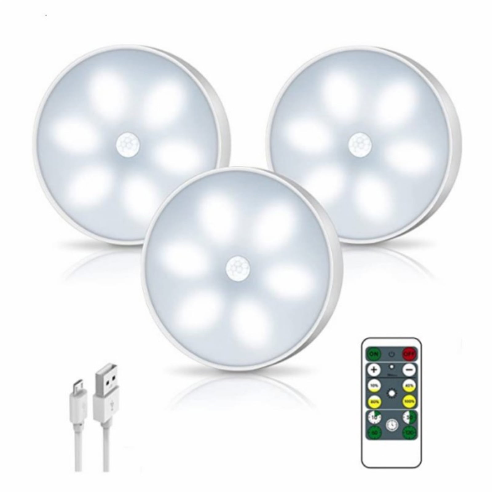 Leadrop 3/6Pcs Motion Sensor Lights Auto On/Off Super Bright Non ...