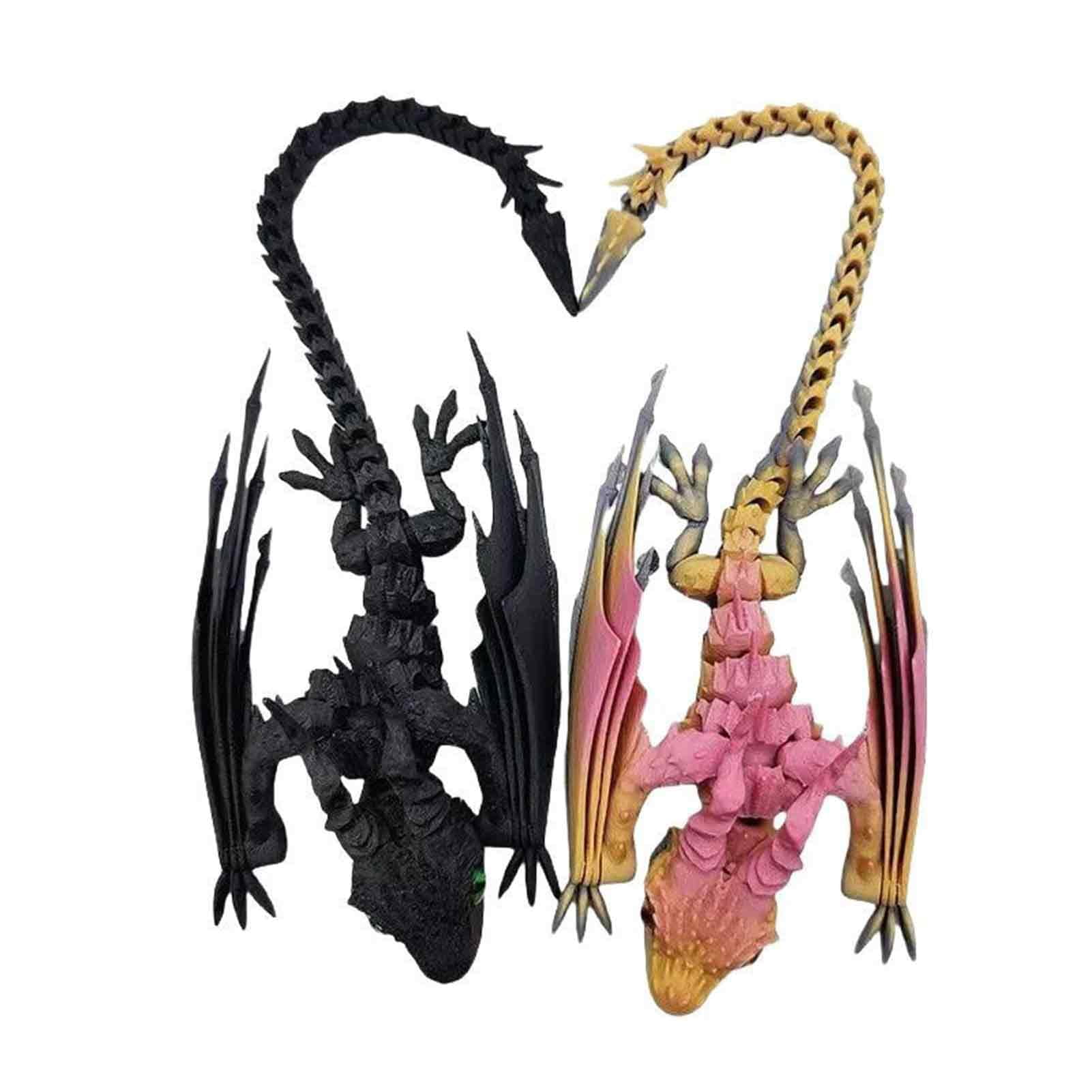 Leadrop 3D Printed Winged Dragon Articulated Dragon with Horns Wings ...