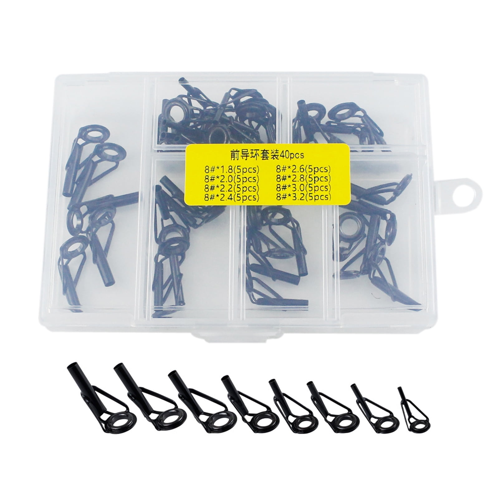 Leadrop 40Pcs Fishing Rod Guide Ring Set Assorted Sizes Stainless Steel ...