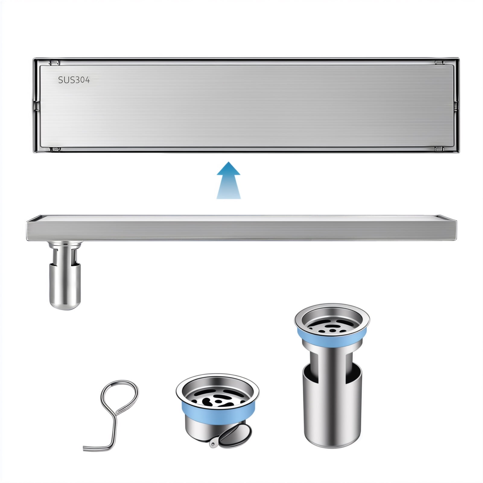 Leadrop 47 Inch Linear Shower Drain, 304 Stainless Steel Shower Drain ...