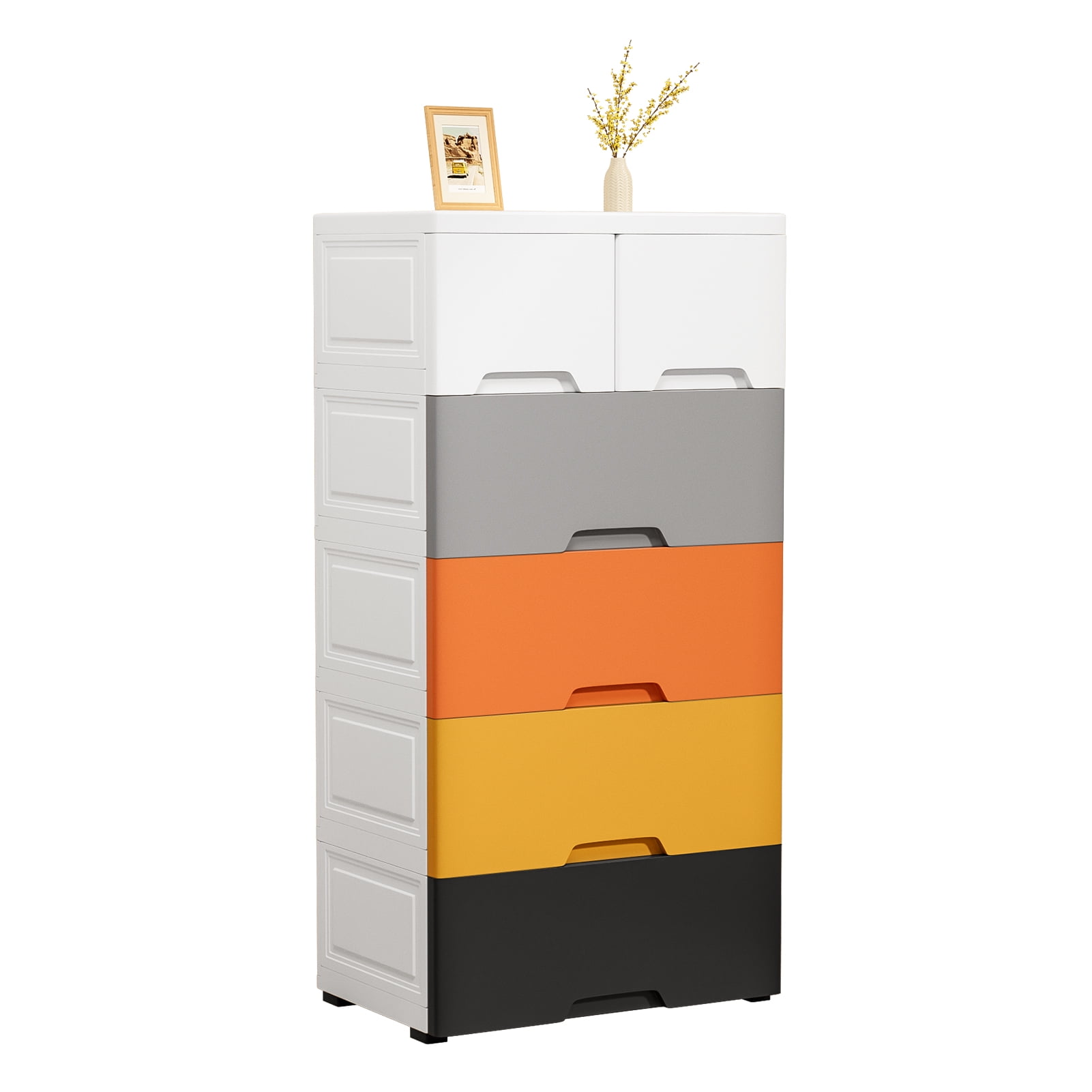 Leadrop 5 Tiers Tall Dresser with 6 Drawers Lastic Storage Drawer for ...