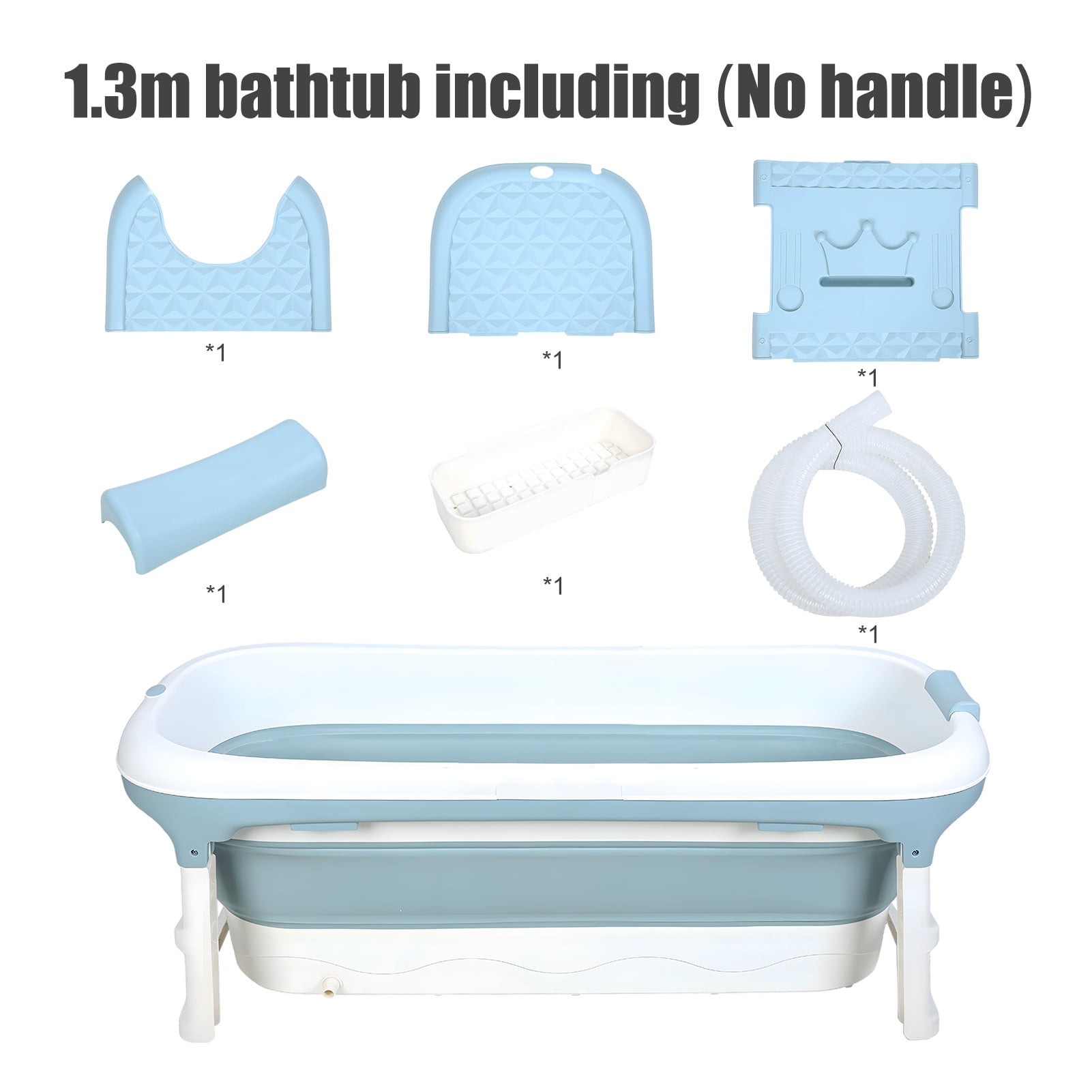 Leadrop 50 inch Foldable Bathtub, Large Collapsible Tub for Adults Kids ...