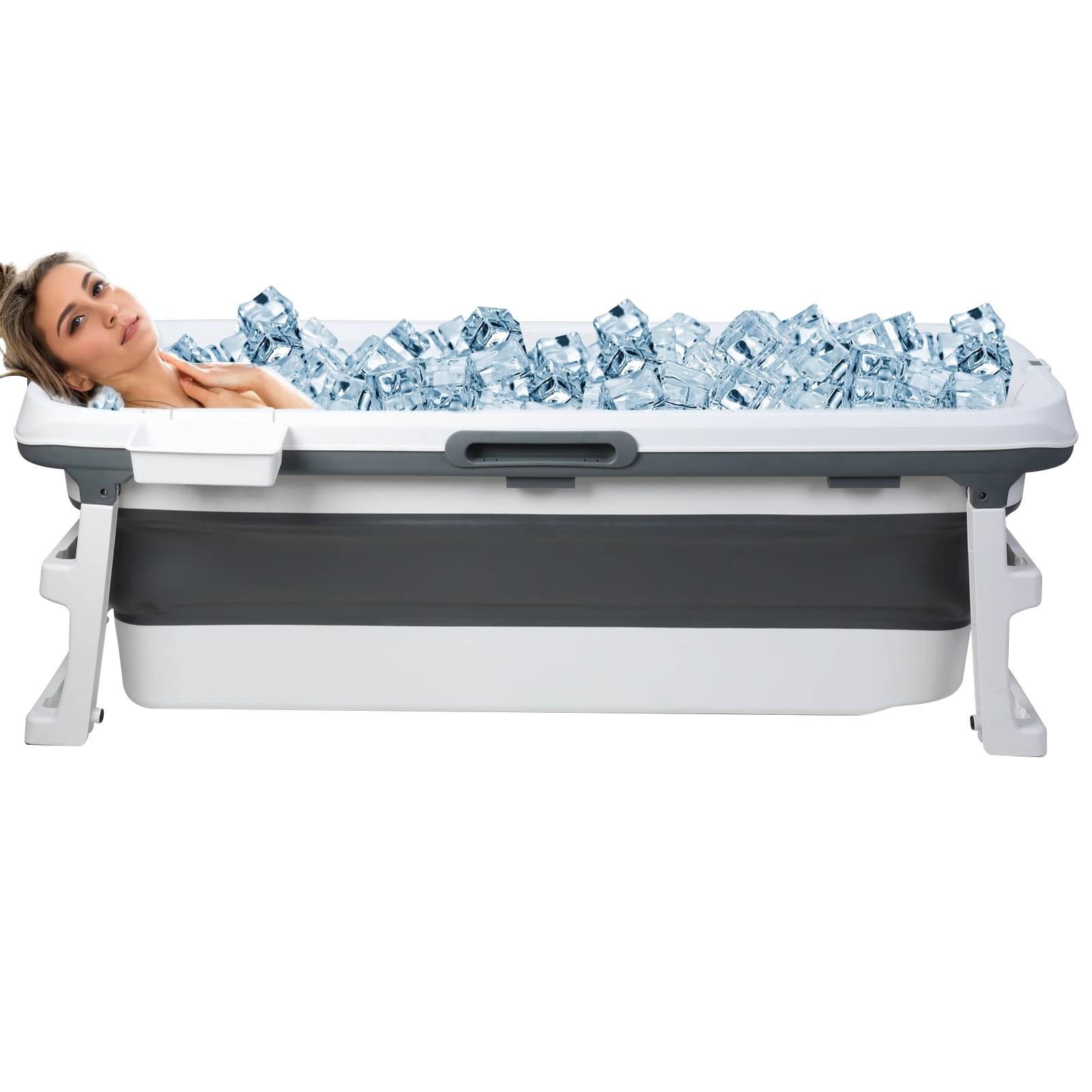 Leadrop 59" Folding Bathtub, Portable Bathtub with Ergonomic Backrest ...