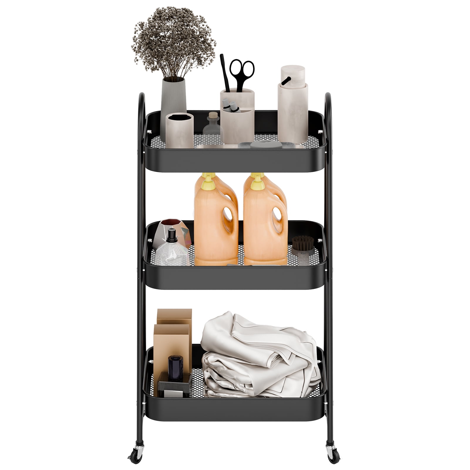 Leadrop A-Line Fruit Vegetable Storage Cart, 3 Tiers Stackable Carbon ...