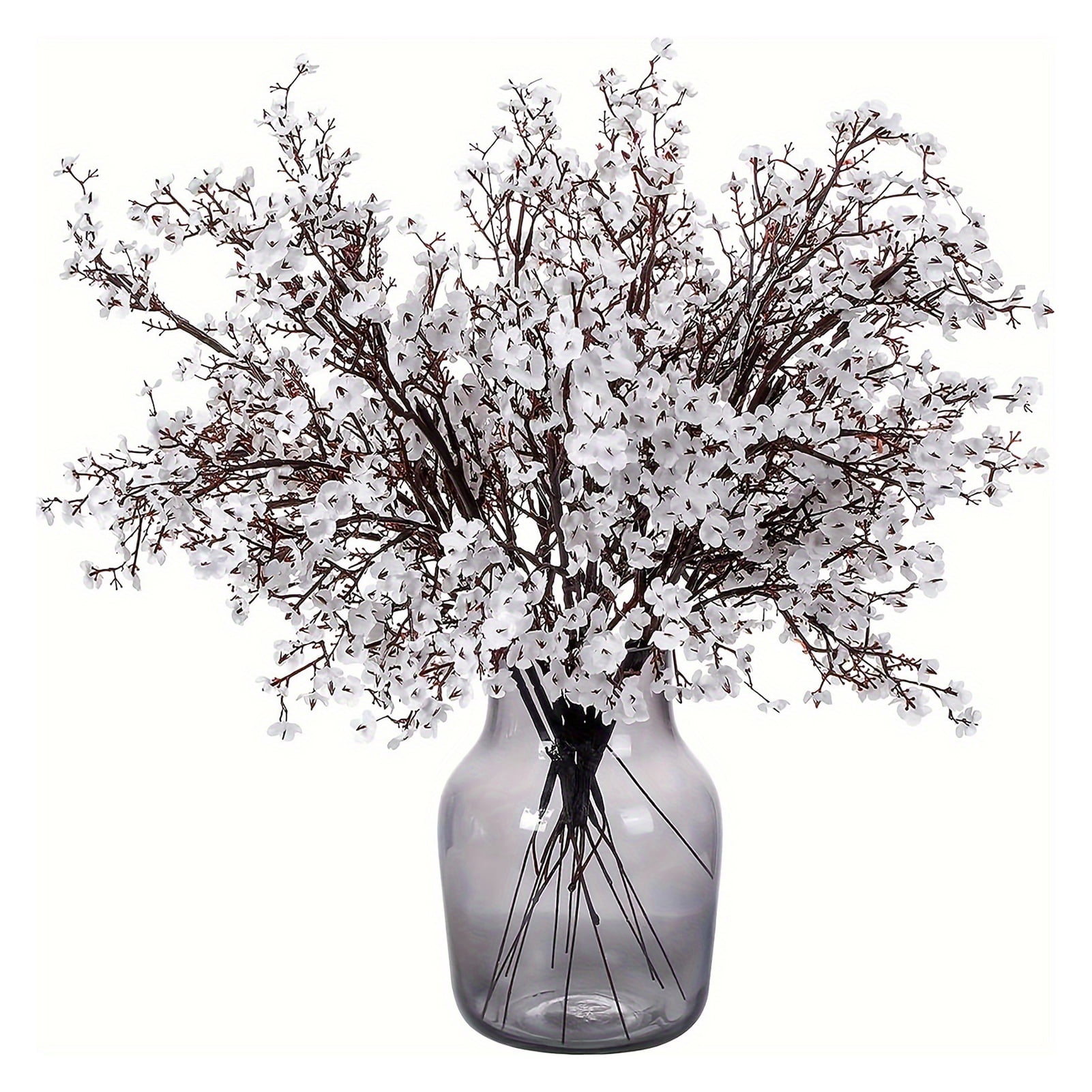 Leadrop Artificial Babysbreath 5 Fork Realistic Fake Silk Flower Home ...