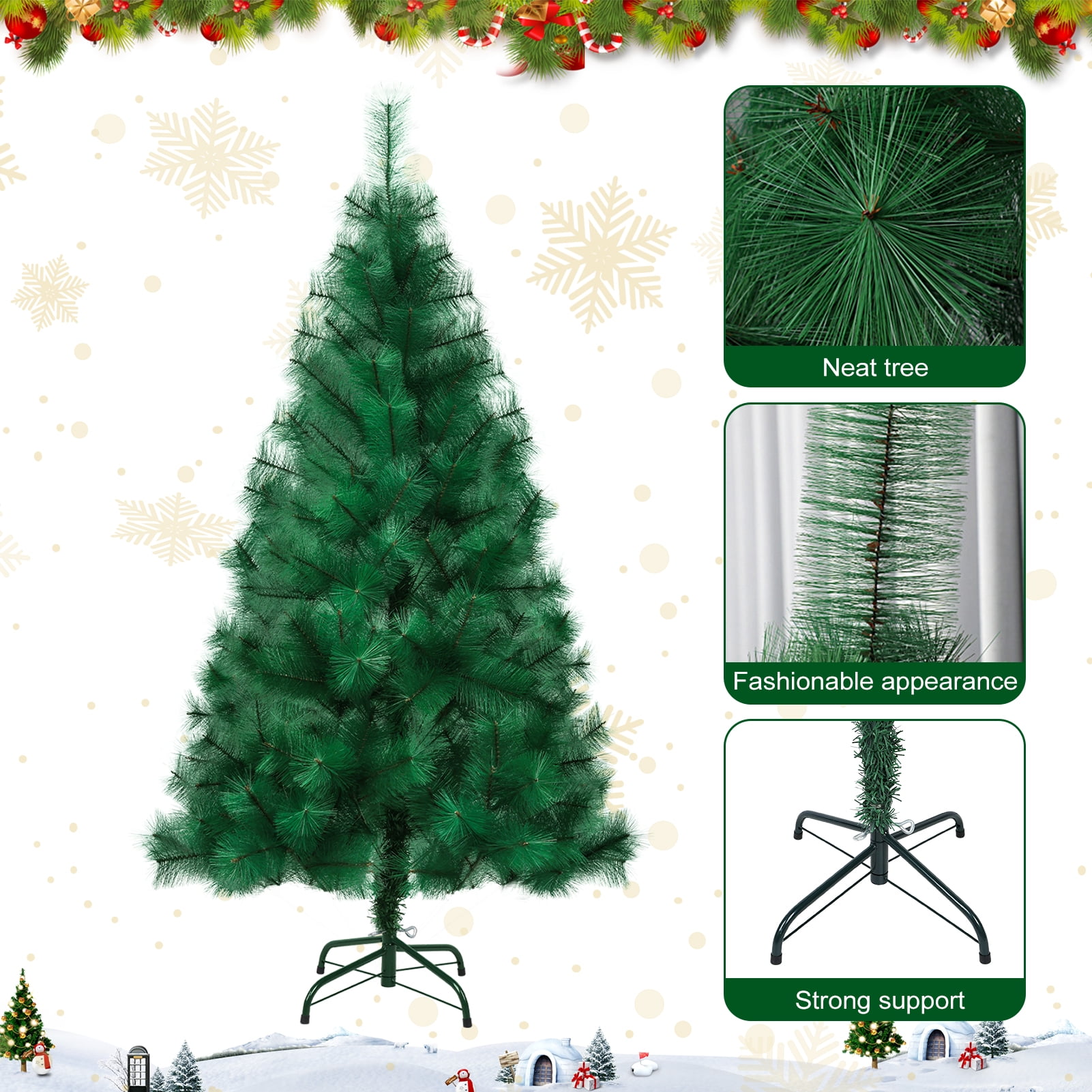Leadrop Artificial Christmas Tree Imitation Pine Needle Christmas Tree ...