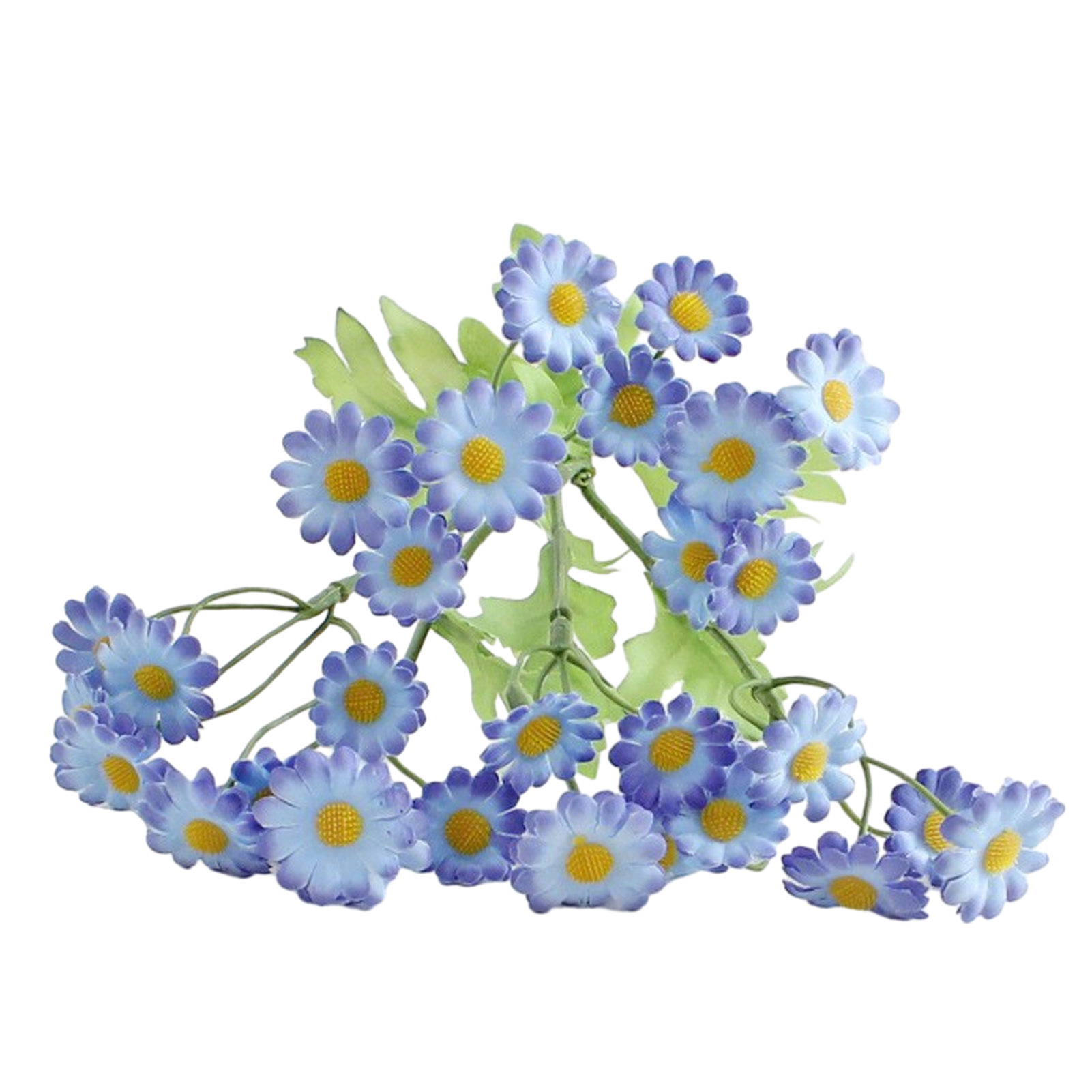 Leadrop Artificial Flower with Green Leaves Realistic Fake Silk Flower ...