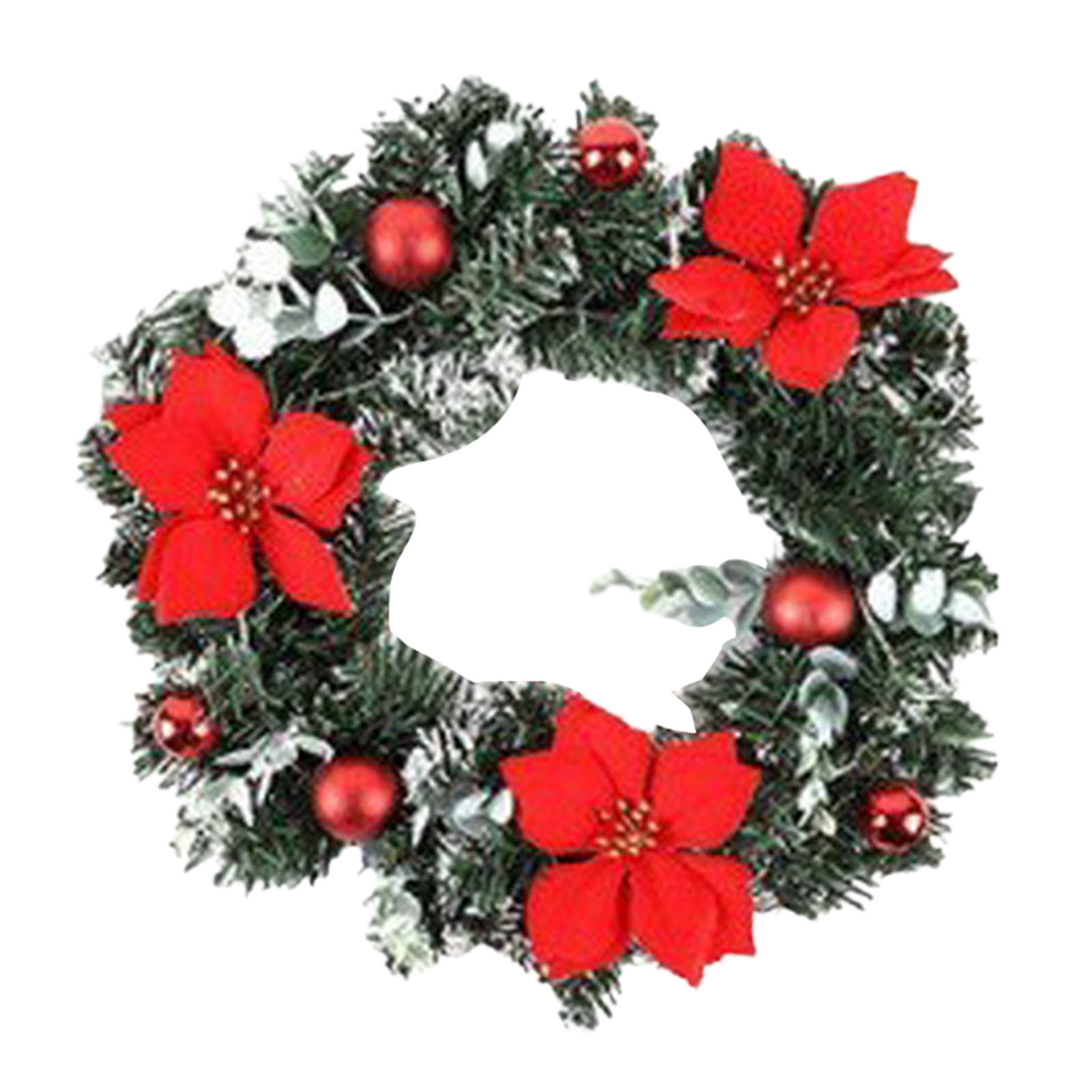 Leadrop Artificial Wreath with Light Easy to Use PVC Snow Bristle Pine ...