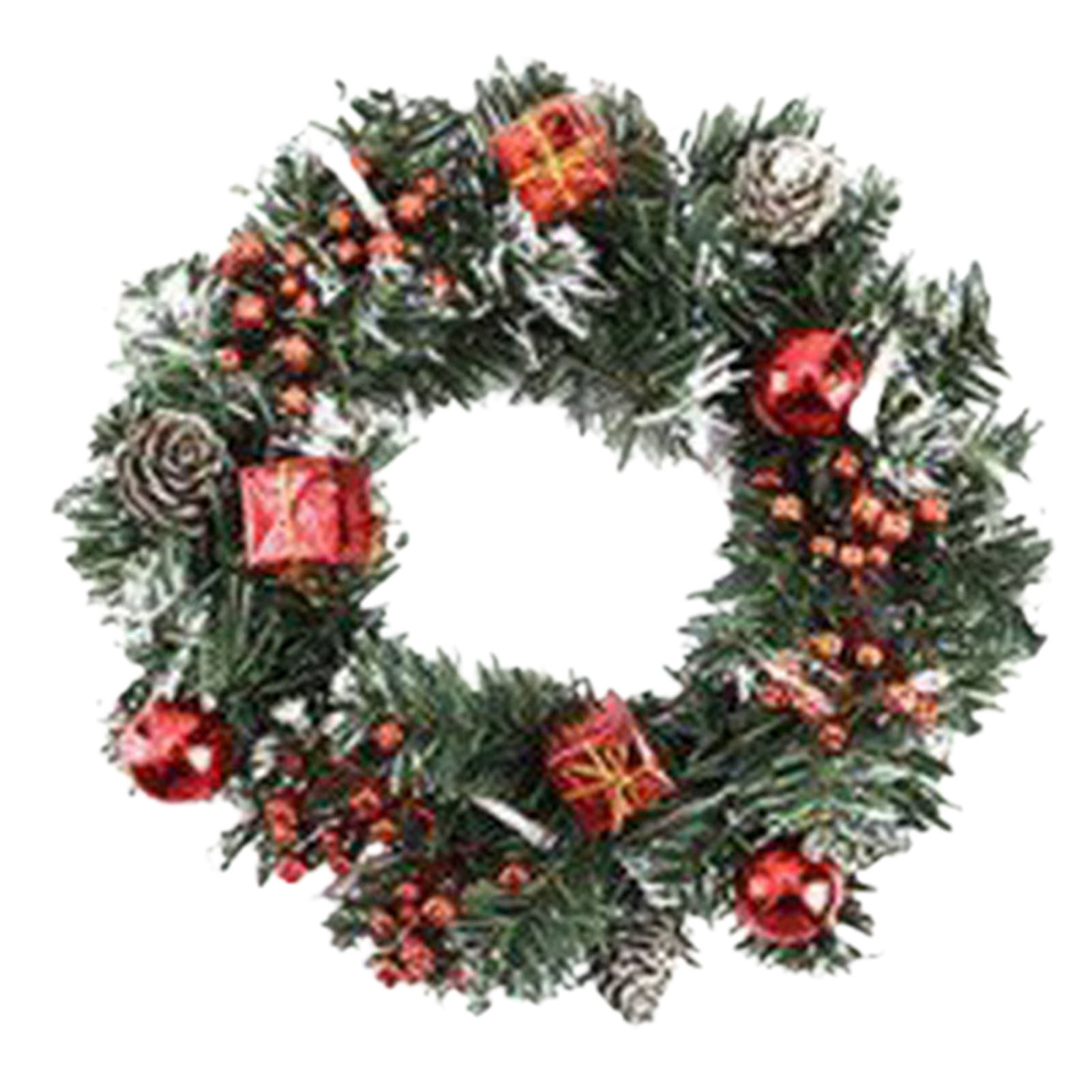 Leadrop Artificial Wreath with Light Easy to Use PVC Snow Bristle Pine ...