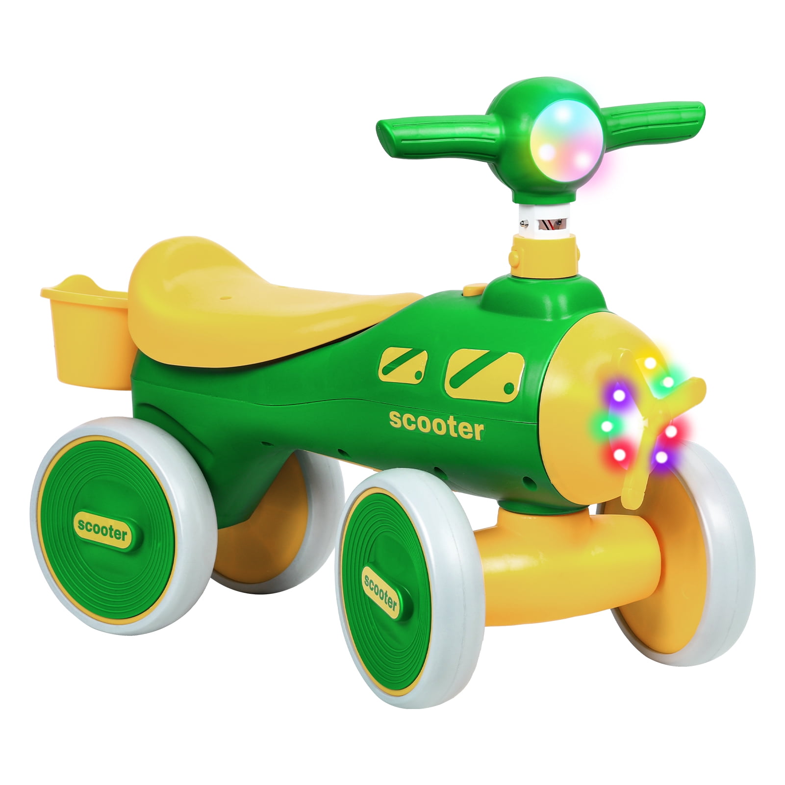 Leadrop Baby Walker Eye-Catching Baby Balance Bike with Cute Airplane Outlook No Pedal 4 Wheels ...