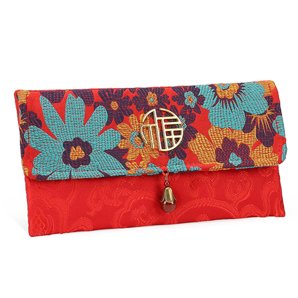 Leadrop Chinese Style Lucky Money Bag Cloth Floral Red Envelope Pocket ...