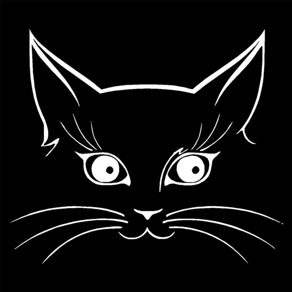 Leadrop Cute Cat Head Car-Styling Vehicle Body Window Reflective Decals ...