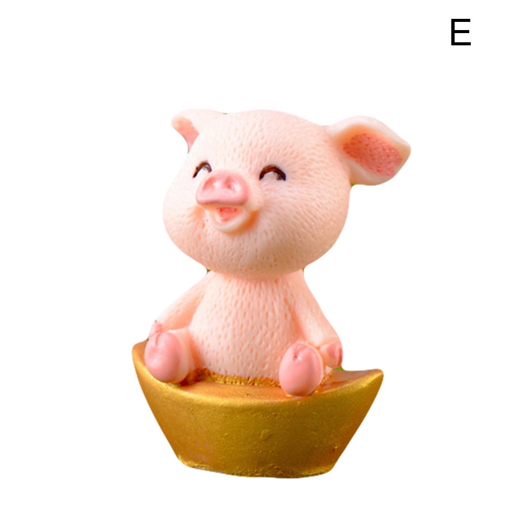 Leadrop Cute Resin Money Lucky Pig Figurine Statue DIY Miniature Garden ...