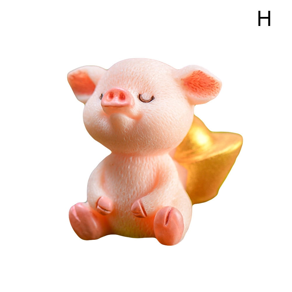 Leadrop Cute Resin Money Lucky Pig Figurine Statue DIY Miniature Garden ...