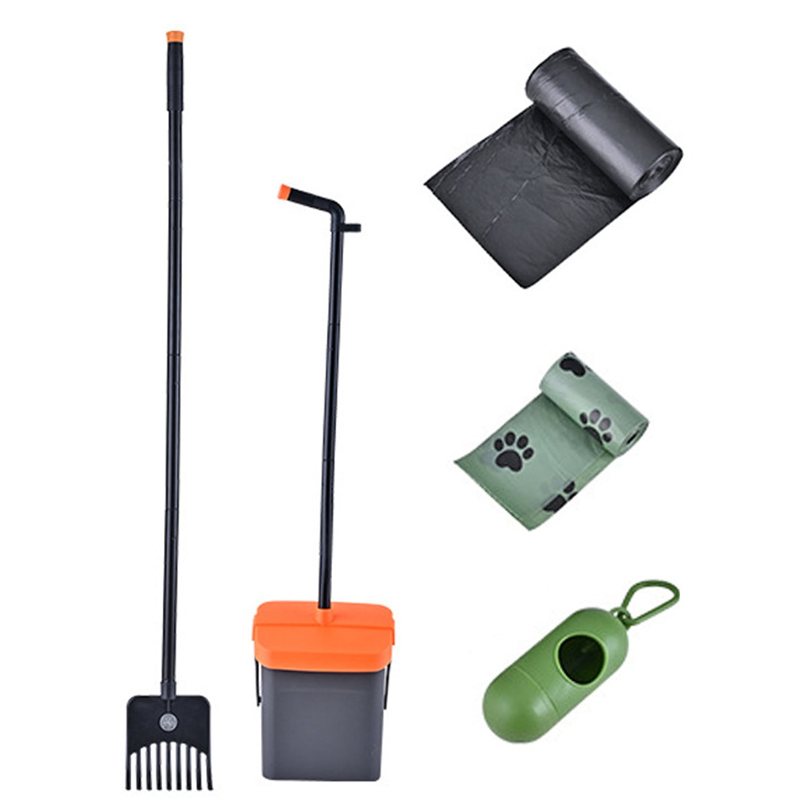 Leadrop Dog Pooper Scooper Long Handle Swivel Bin And Rake Pooper ...