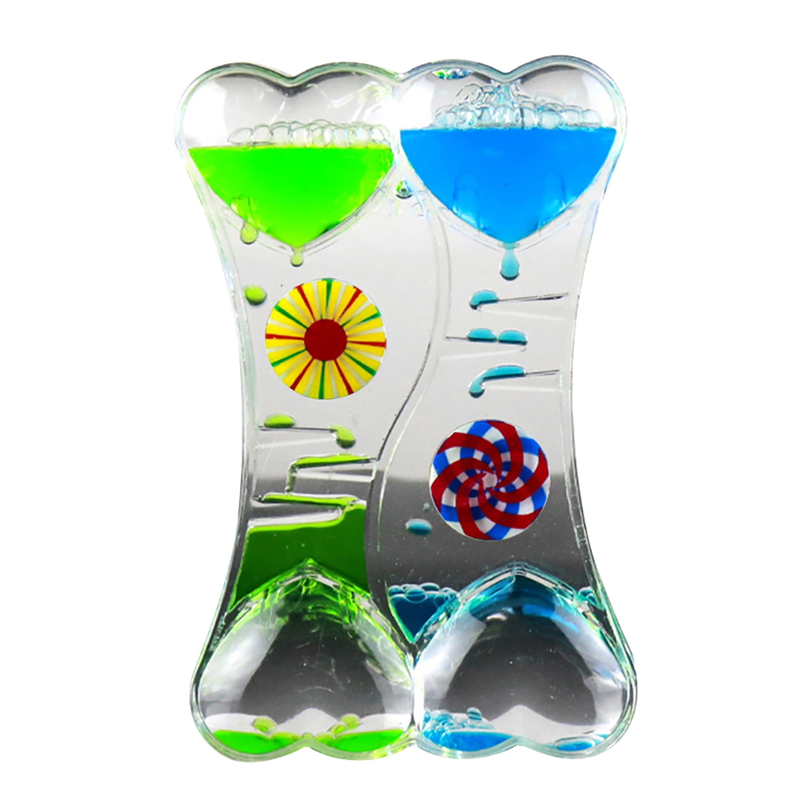 Leadrop Double Heart Liquid Motion Bubble Drip Oil Hourglass Timer ...