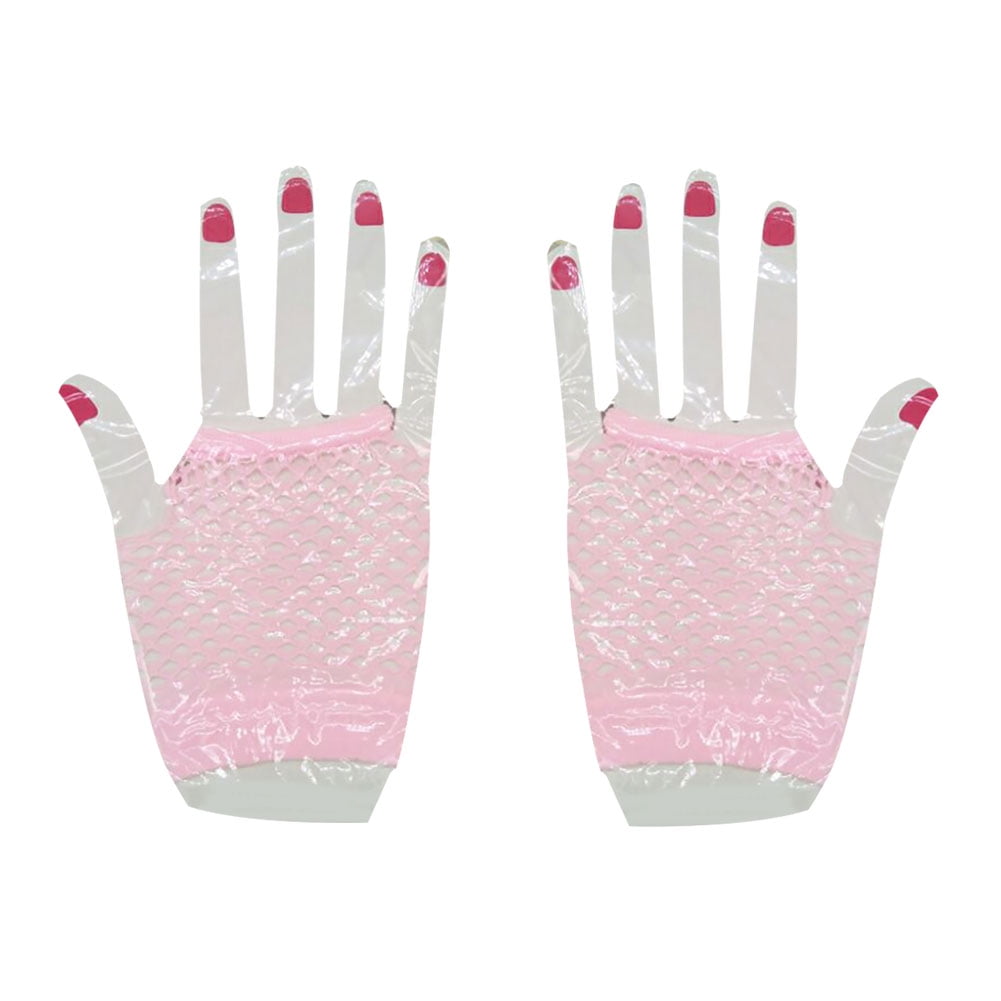 Leadrop Fingerless Fancy Fishnet Mesh Net Gloves Neon Dress Party Hen ...