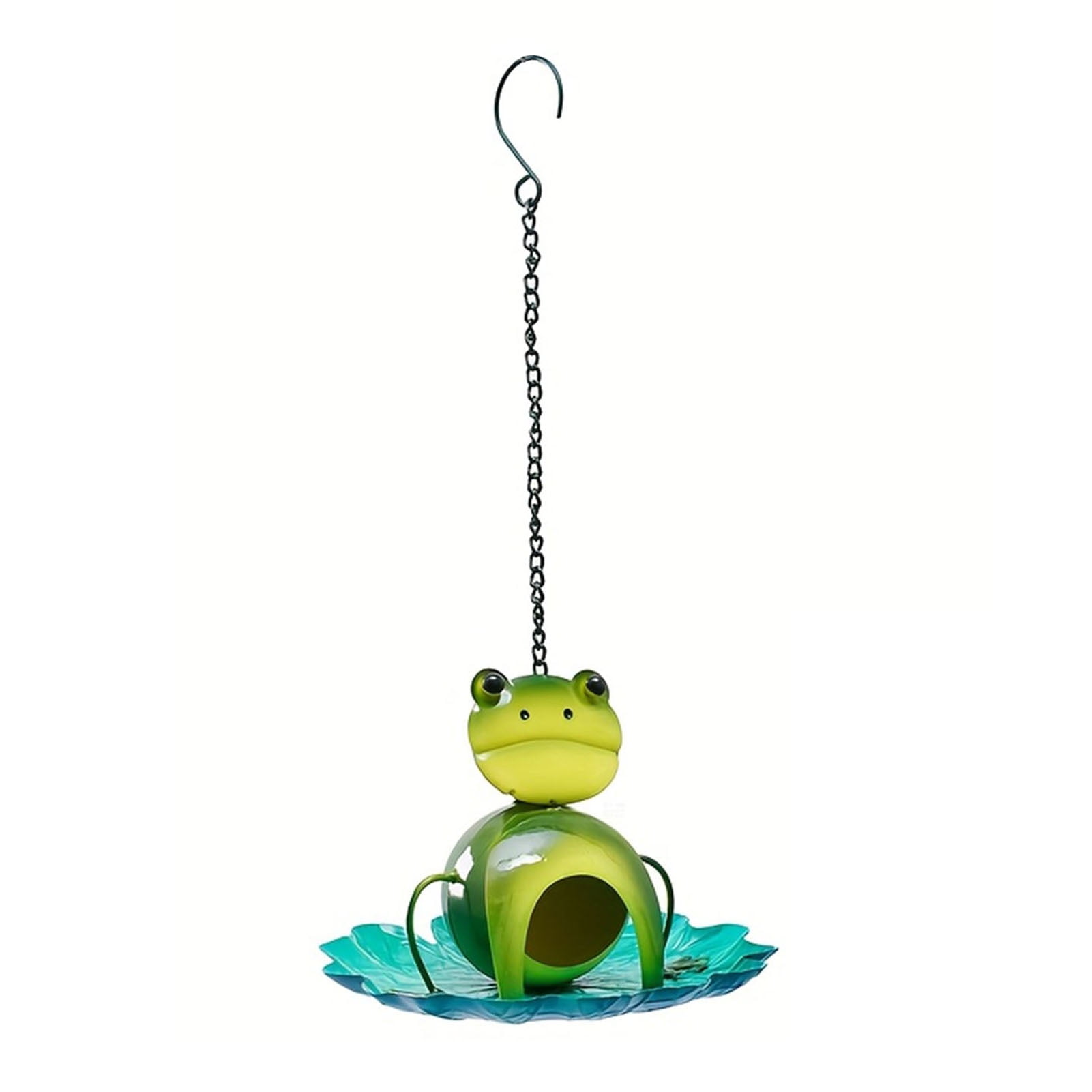 Leadrop Frog Birds Feeder with Detachable Lotus Platform Tray Outside ...