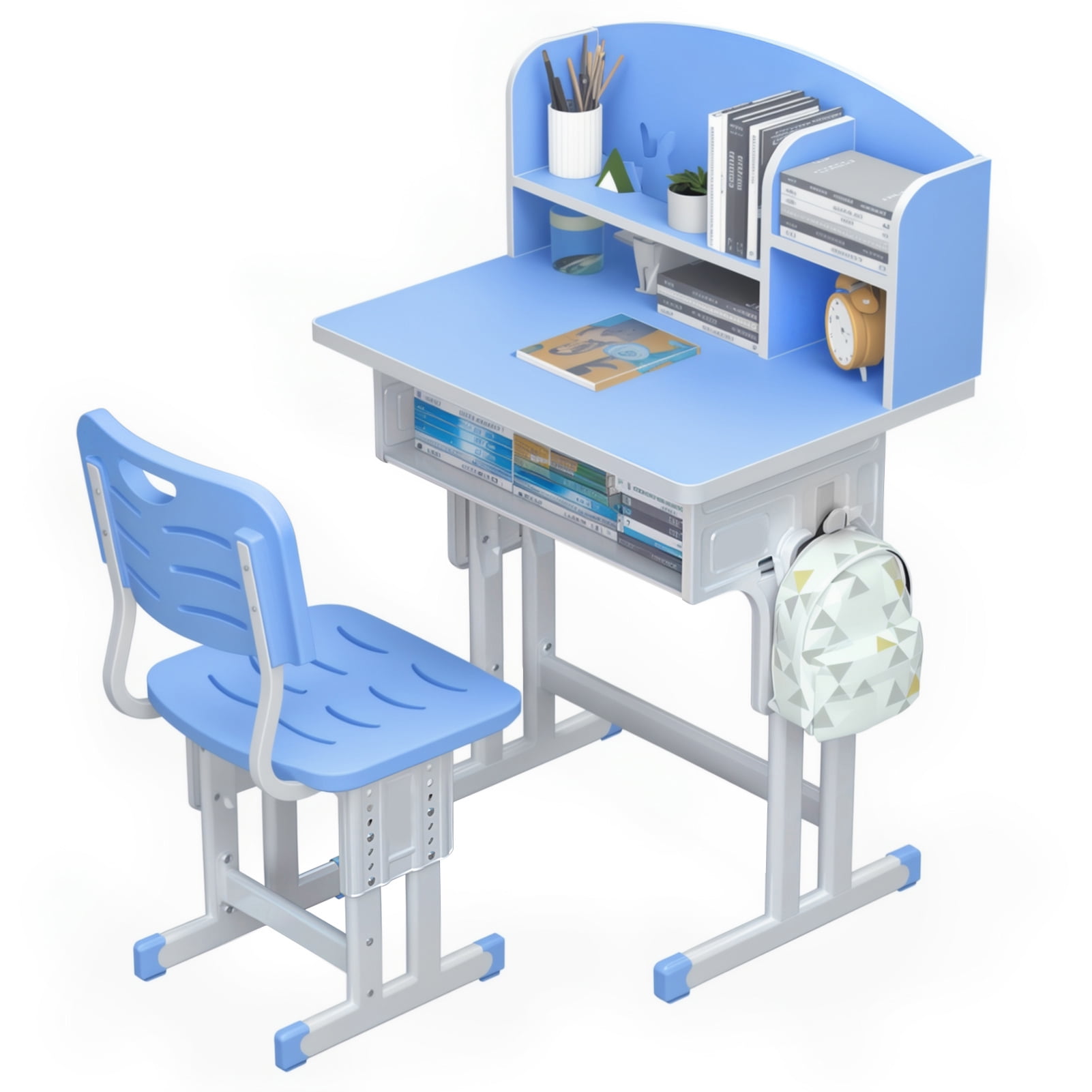 Leadrop Kids Study Desk and Chair Set Height Adjustable Children Study ...