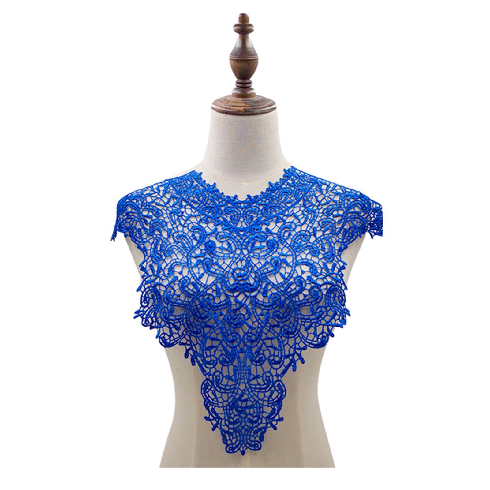 Leadrop Lace Fake Collar Embroidered Corsage Hollow Design Big Flowers ...