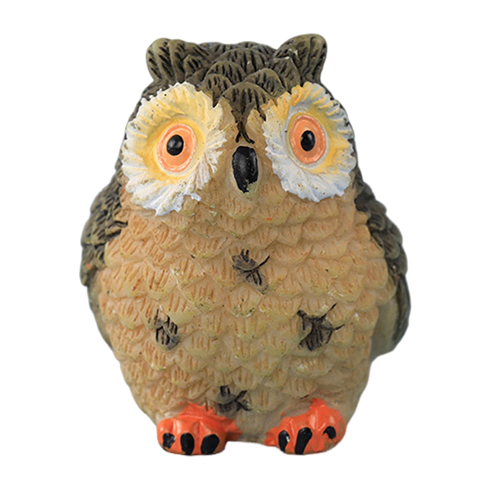 Leadrop Mini Owl Statue Resin Hand Painted Owl Ornament Miniature ...