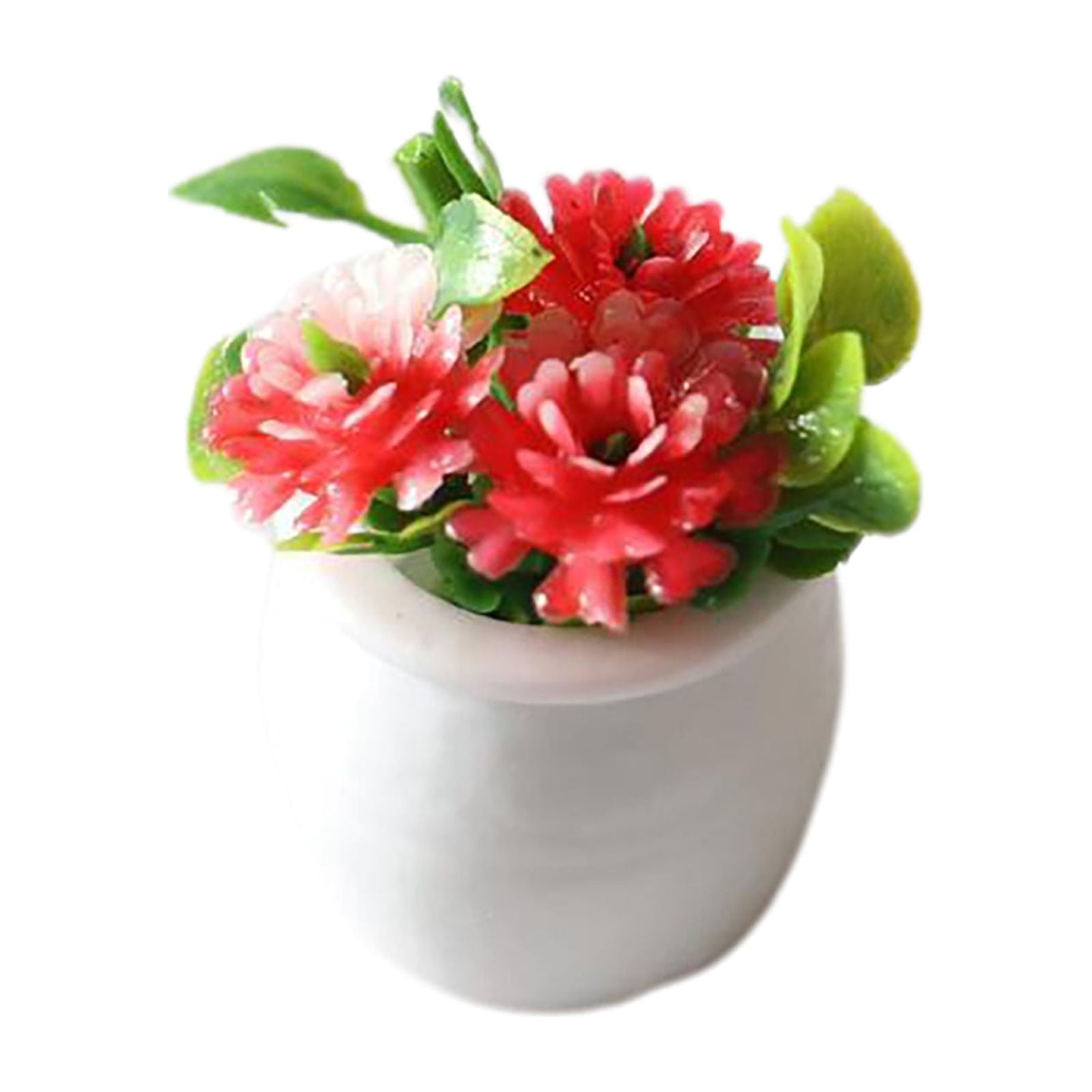Leadrop Mini Pot Plant High Simulation Accessories Vivid Color Pot ...